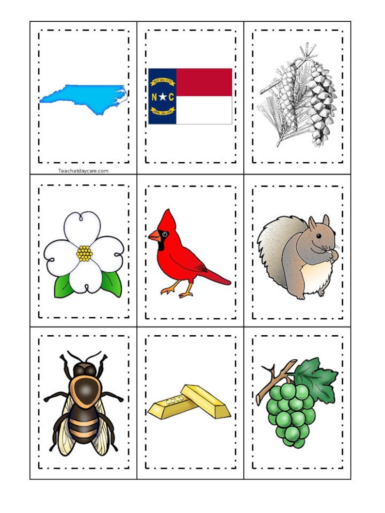 30 North Carolina State Symbols Themed Learning Games - Etsy