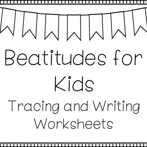 Beatitudes for Kids Handwriting and Color Worksheets. - Etsy