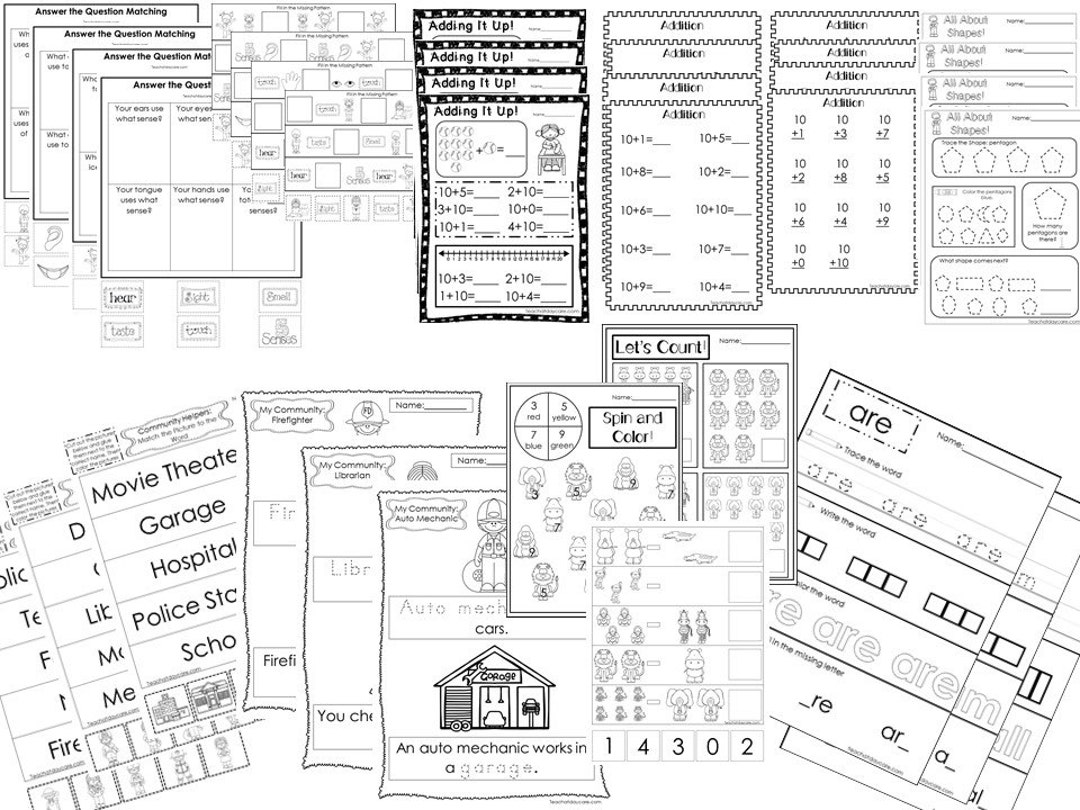 277 Advanced Kindergarten Worksheets Download. Preschool-kindergarten ...