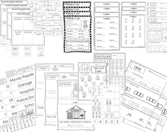 541 Numbers Worksheets Download. Preschool-kindergarten. | Etsy