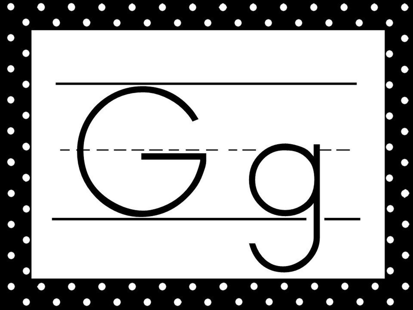 26 Printable Black and White Polka Dot Alphabet Posters. 8x10 | Etsy