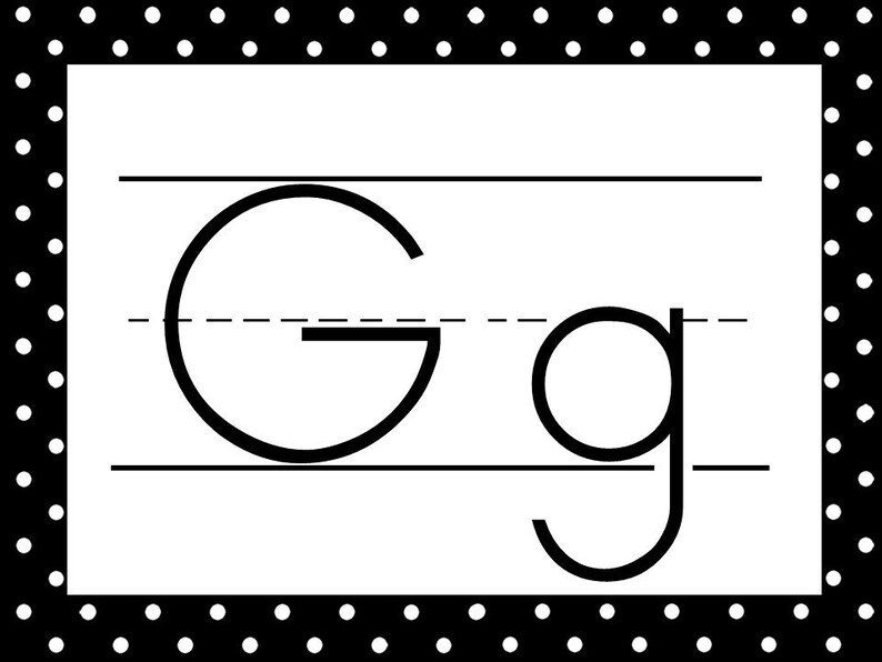 26 Printable Black and White Polka Dot Alphabet Posters. 8x10 | Etsy