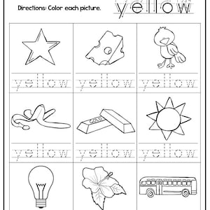 11 Color the Picture and Trace the Color Words Worksheets. Preschool ...