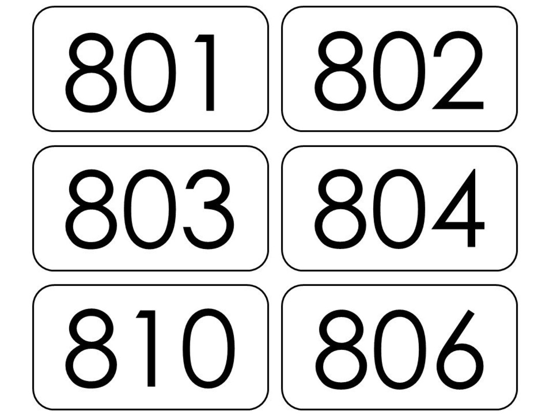 100 Printable Numbers 801-900 Flashcards. Preschool Thru Third Grade ...