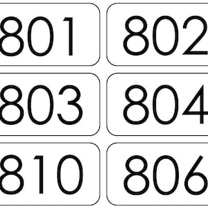 100 Tarjetas imprimibles de números 801-900. Actividad educativa de ...