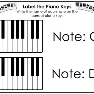 15 Label the Piano Keys Worksheets. Beginning Piano Music. Preschool ...
