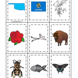 30 Oklahoma State Symbols Themed Learning Games Download. ZIP File ...