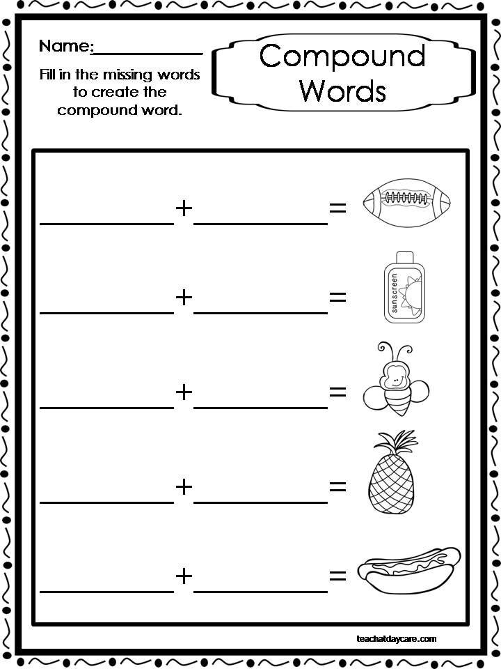 10 Printable Compound Word Worksheets. 1st-2nd Grade ELA | Etsy Hong Kong