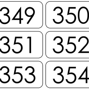 100 Printable Numbers 301-400 Flashcards. Preschool Thru Third Grade ...