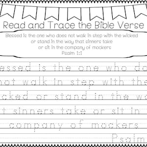 Psalms for Kids Tracing and Handwriting Worksheets. Preschool-5th Grade ...