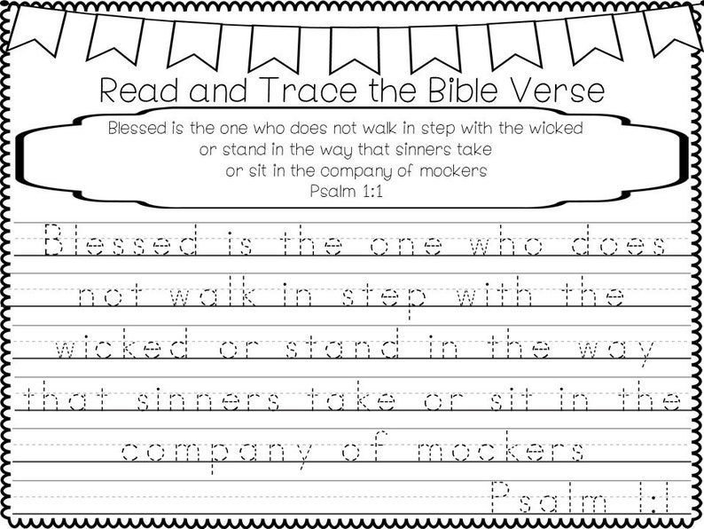 Psalms for Kids Tracing and Handwriting Worksheets. - Etsy