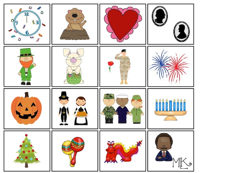 Printable Month Labels and Calendar Squares in a Zip File. | Etsy