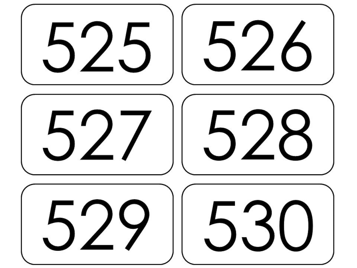 100 Printable Numbers 501-600 Flashcards. Preschool Thru Third | Etsy