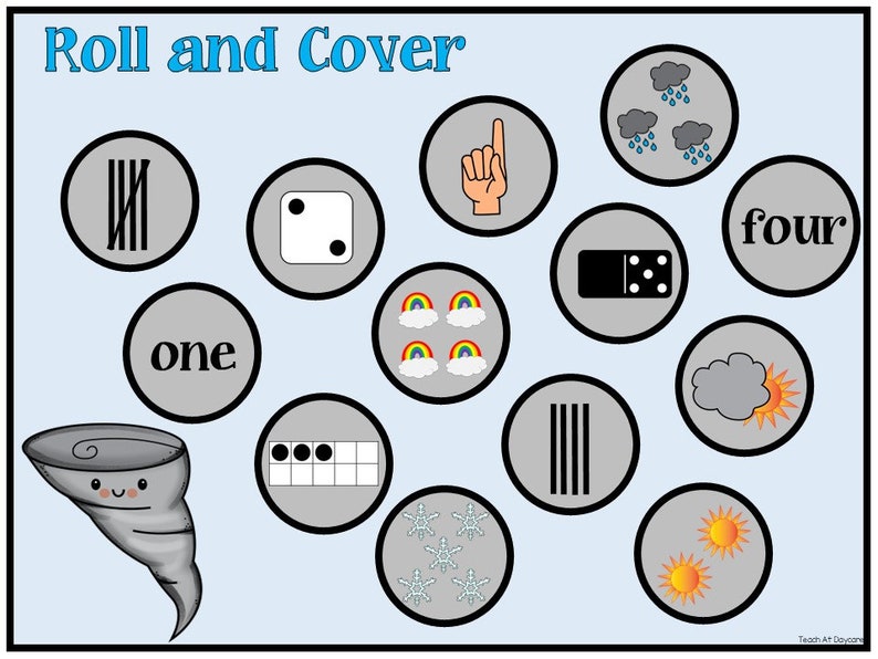 10 Printable Weather Themed Kindergarten Math Center Games and ...