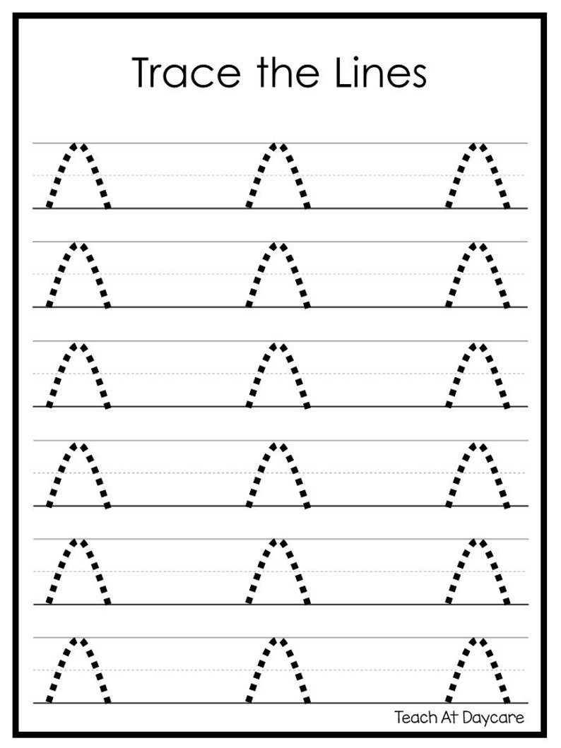 16 Printable Beginning Tracing Trace the Lines Worksheets. - Etsy