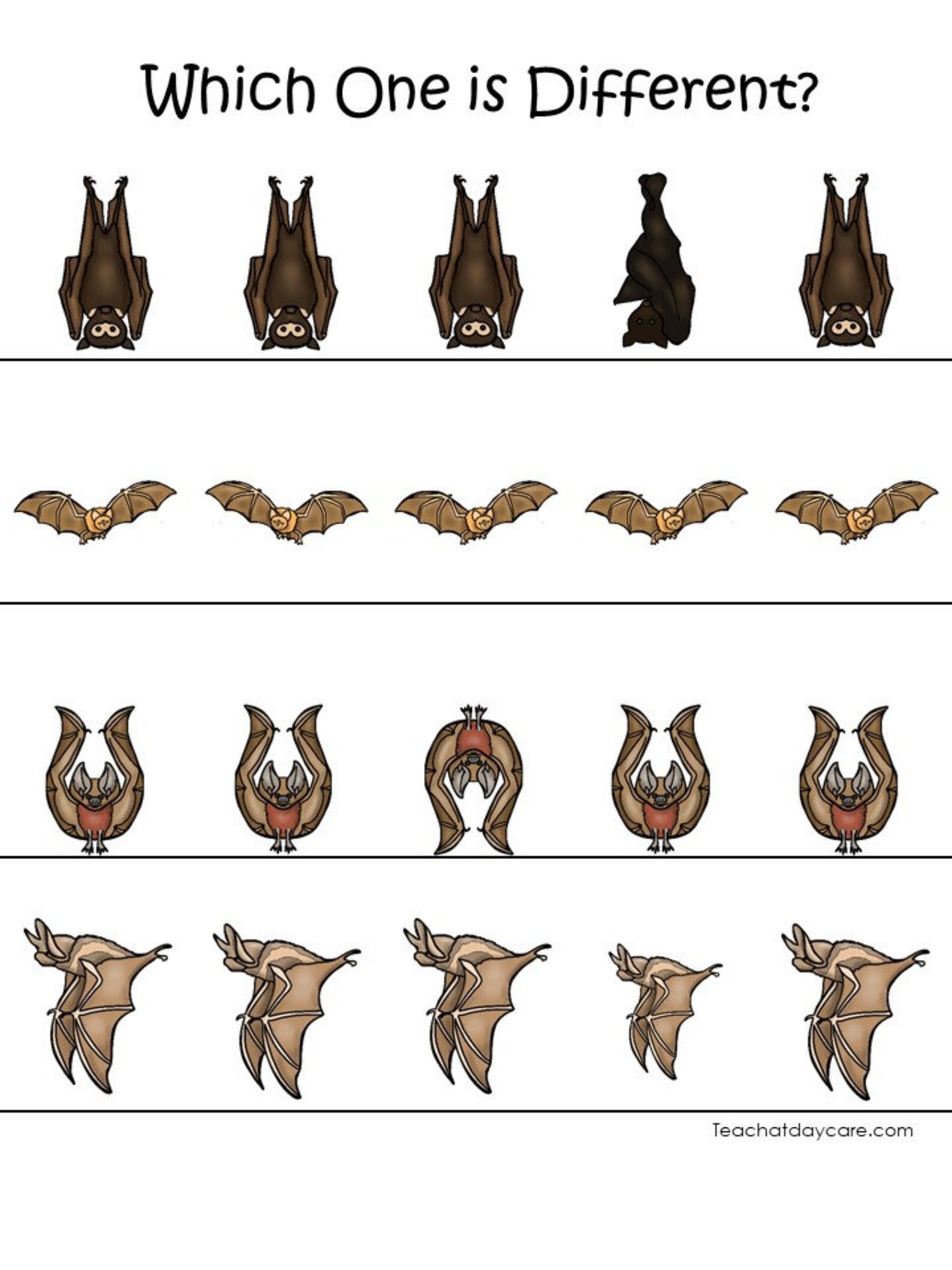 30 Bats Printable Preschool Educational Games Download. Games and ...