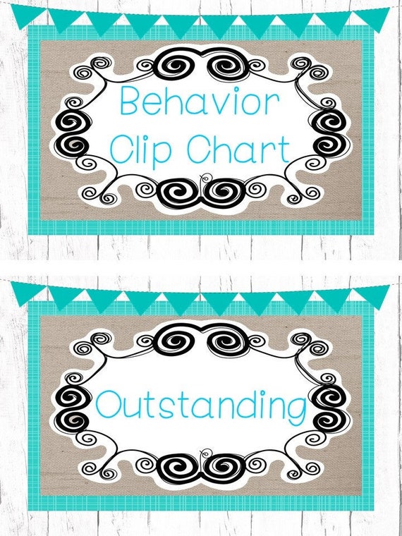 8 Printable Farmhouse and Teal Preschool Behavior Clip Chart - Etsy