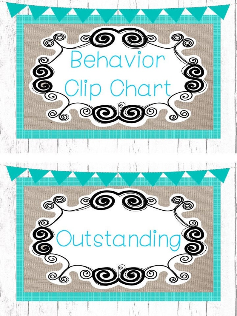 8 Printable Farmhouse and Teal Preschool Behavior Clip Chart - Etsy