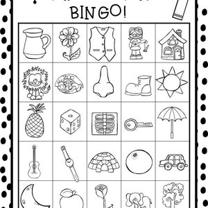 Alphabet Phonics Bingo Game and Worksheets. Color & Black and White ...