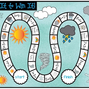 10 Printable Weather Themed Kindergarten Math Center Games and ...