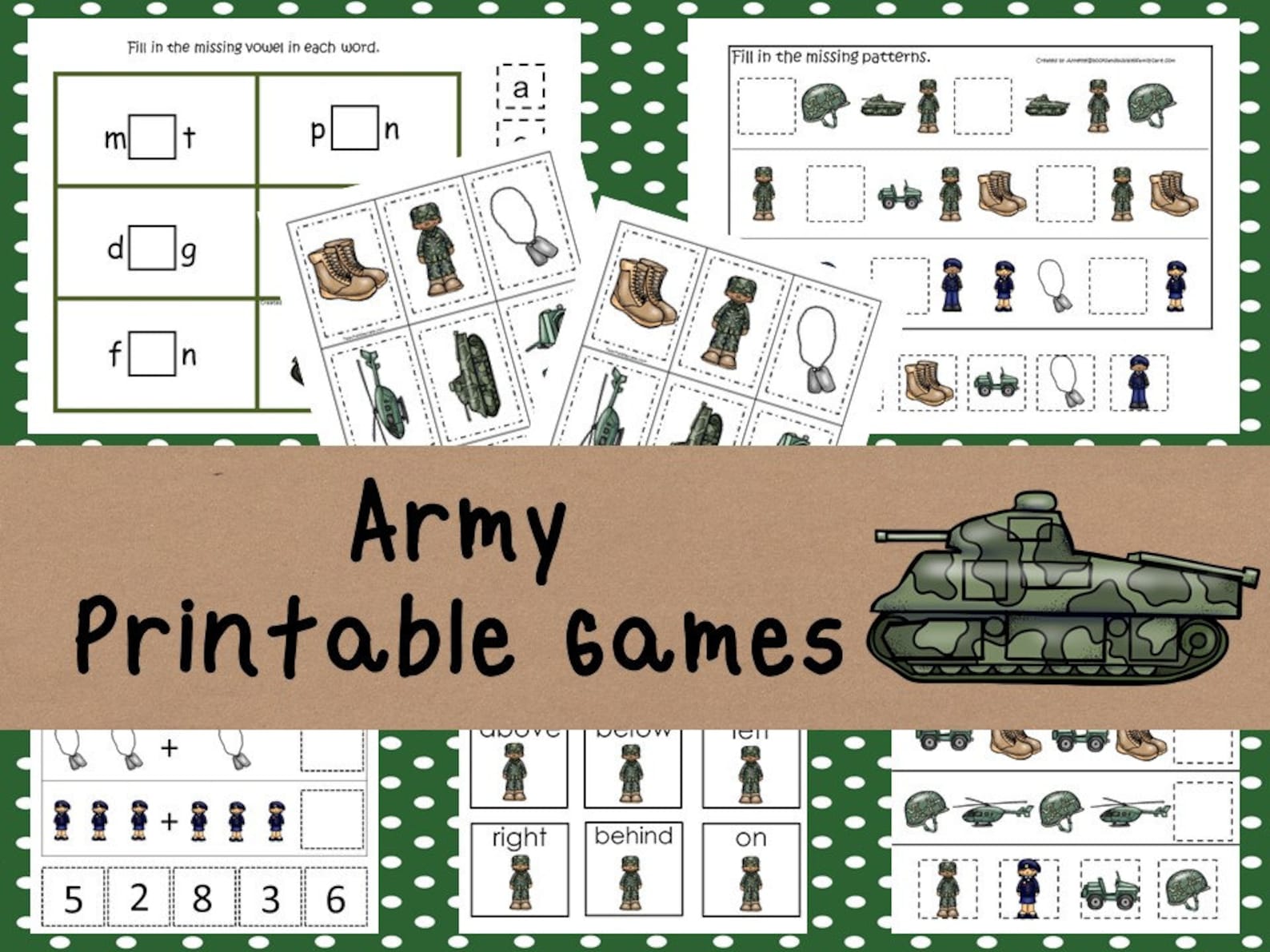 30 Army Games Download. Games and Activities in PDF Files. - Etsy