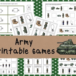30 Army Games Download. Games and Activities in PDF Files. - Etsy