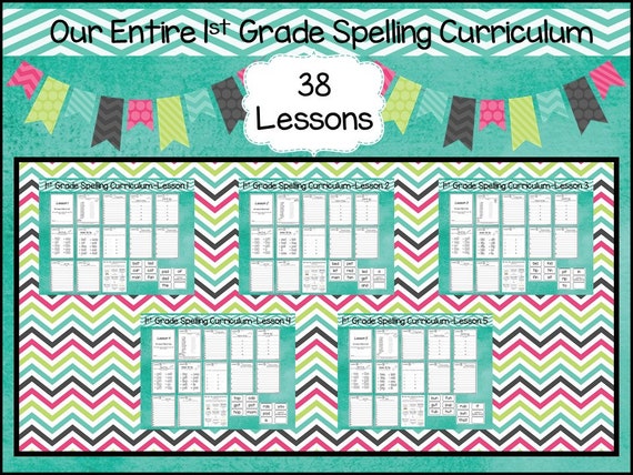 1st Grade Spelling Curriculum Unit. 38 Weekly Lessons. Prints | Etsy