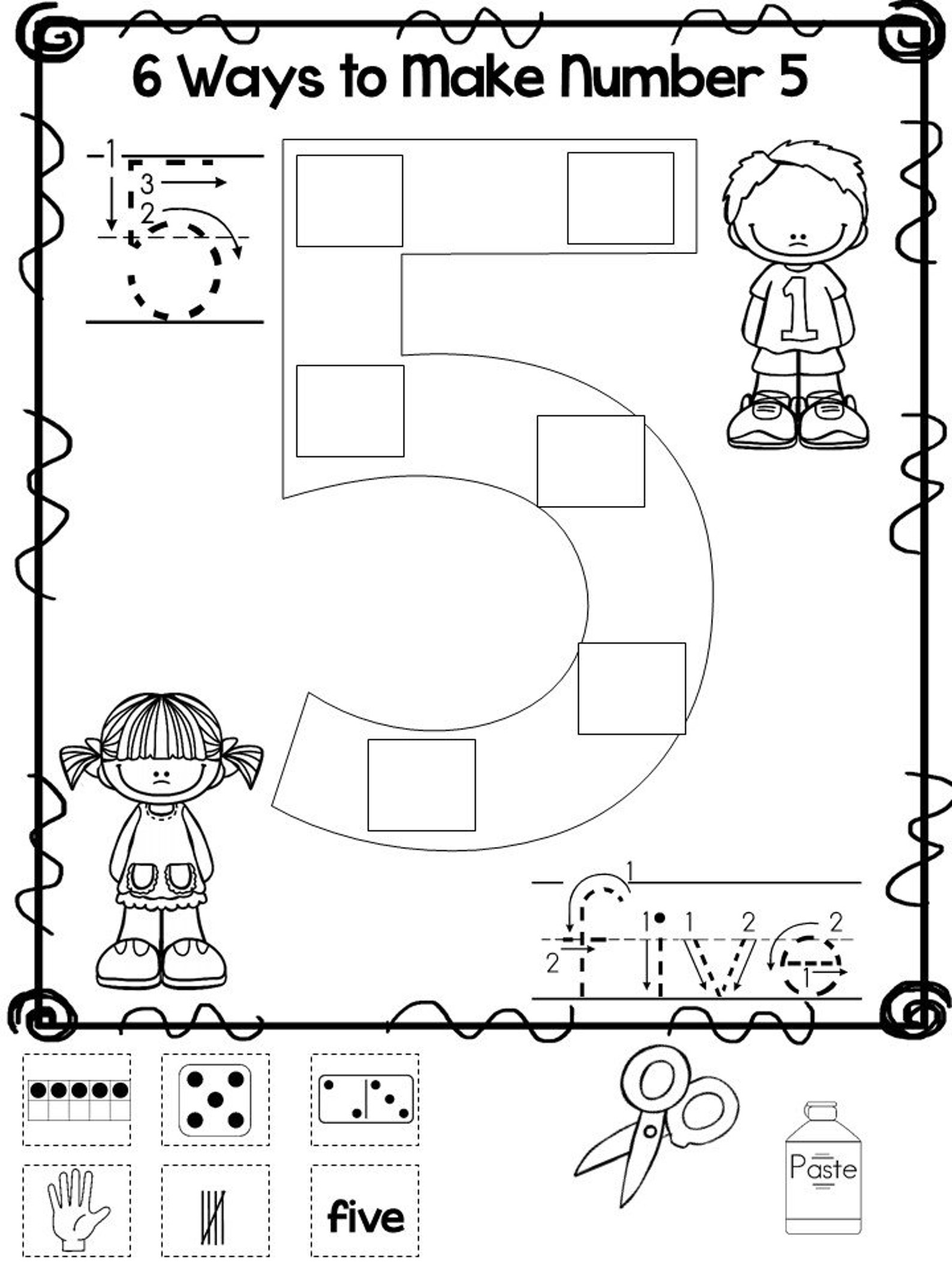 10 Printable 6 Ways to Make Numbers Worksheets. Numbers 1-10. - Etsy
