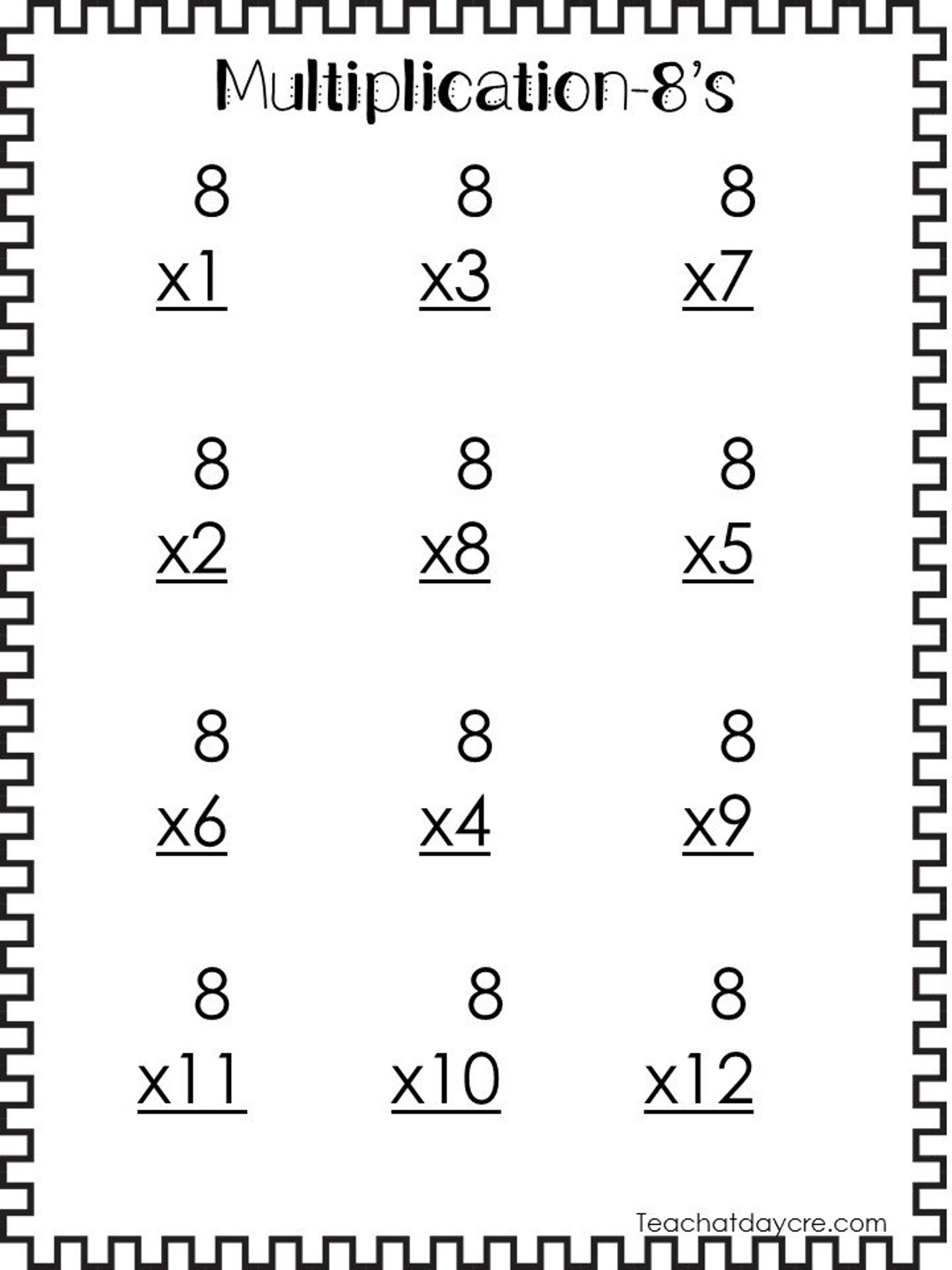 24 Printable Multiplication Worksheets. Numbers 1-12. 1st-4th Grade ...