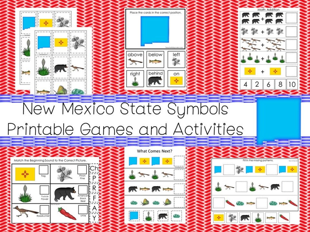 30 New Mexico State Symbols Themed Learning Games Download. ZIP File ...