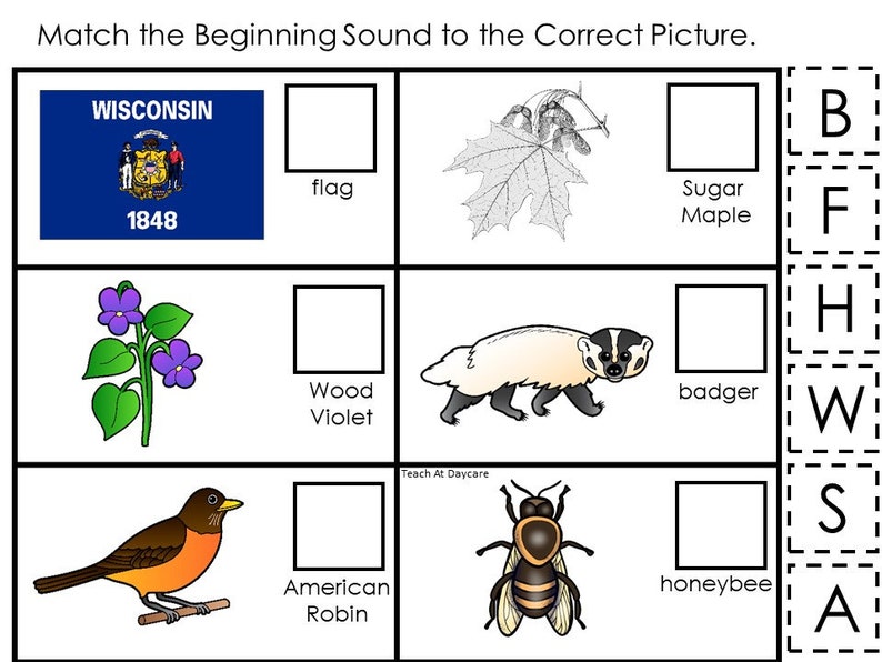 30 Wisconsin State Symbols Themed Learning Games Download. ZIP - Etsy