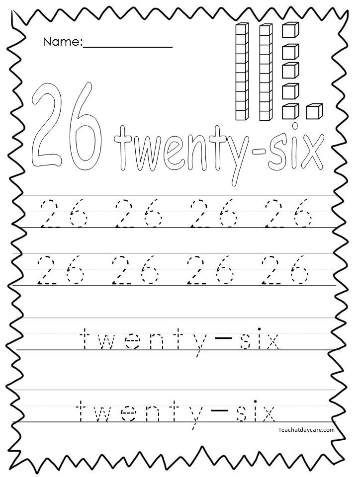 10 Printable Numbers 21-30 Tracing Worksheets. | Etsy