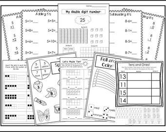 541 Numbers Worksheets Download. Preschool-kindergarten. | Etsy