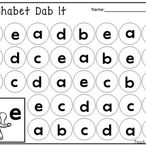 26 Printable Alphabet Lowercase Dab It Worksheets. Preschool-kdg ...