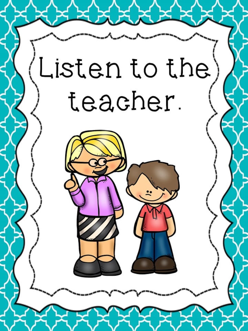 8 Printable Class Rules Posters. Full Page Classroom Charts. - Etsy