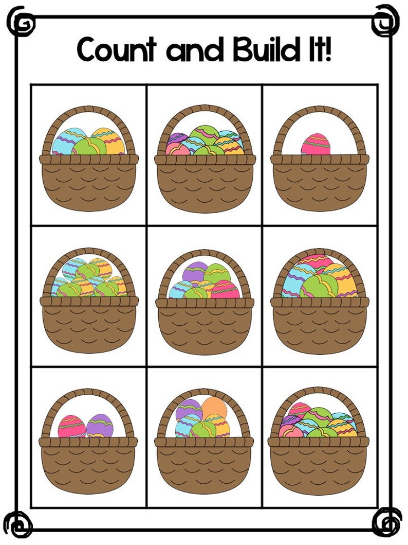 20 Printable Count and Build Worksheets/work Mats. 10 Colored | Etsy