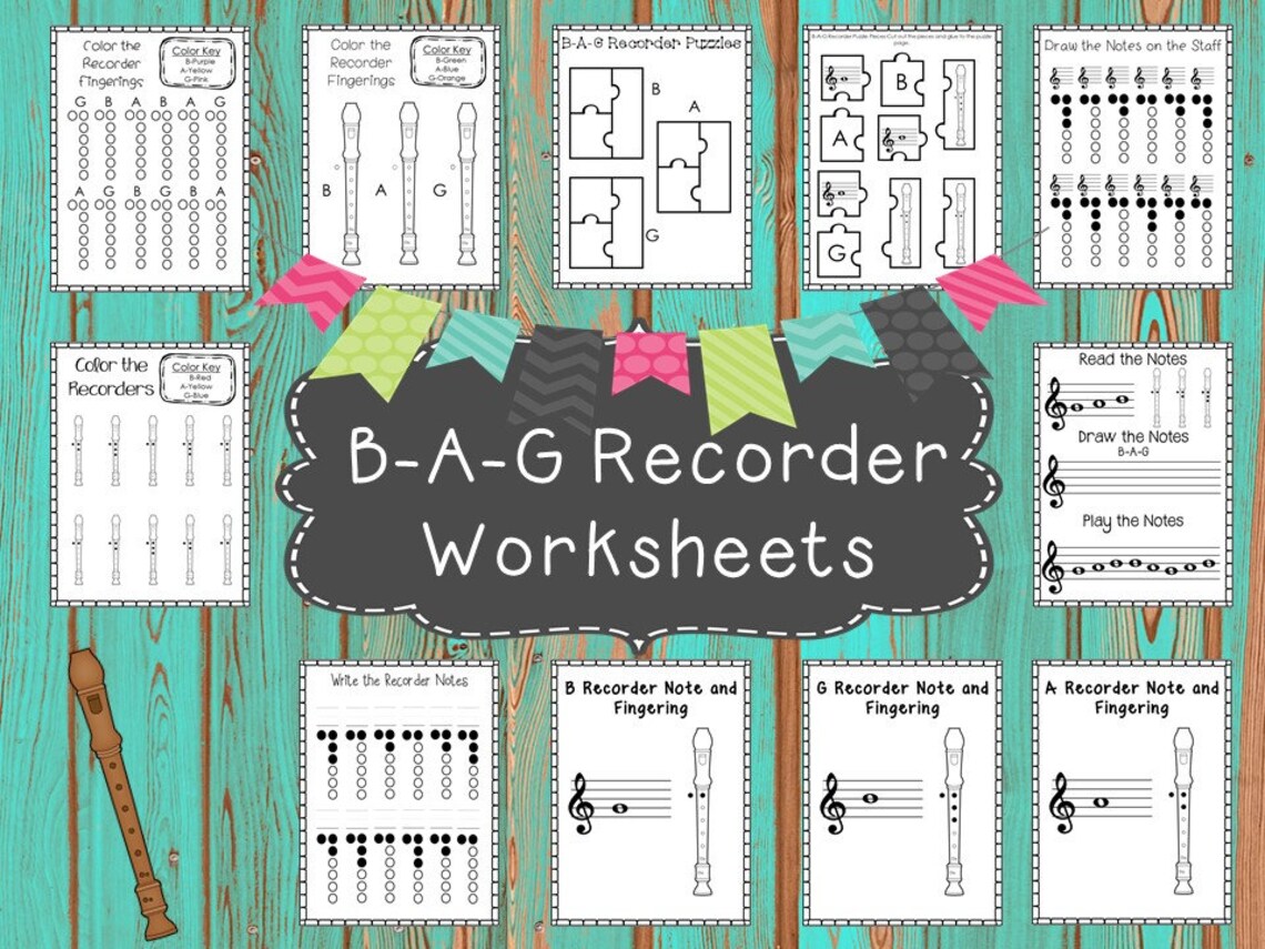 11 B A G Recorder Worksheets. Music Appreciation and - Etsy Australia