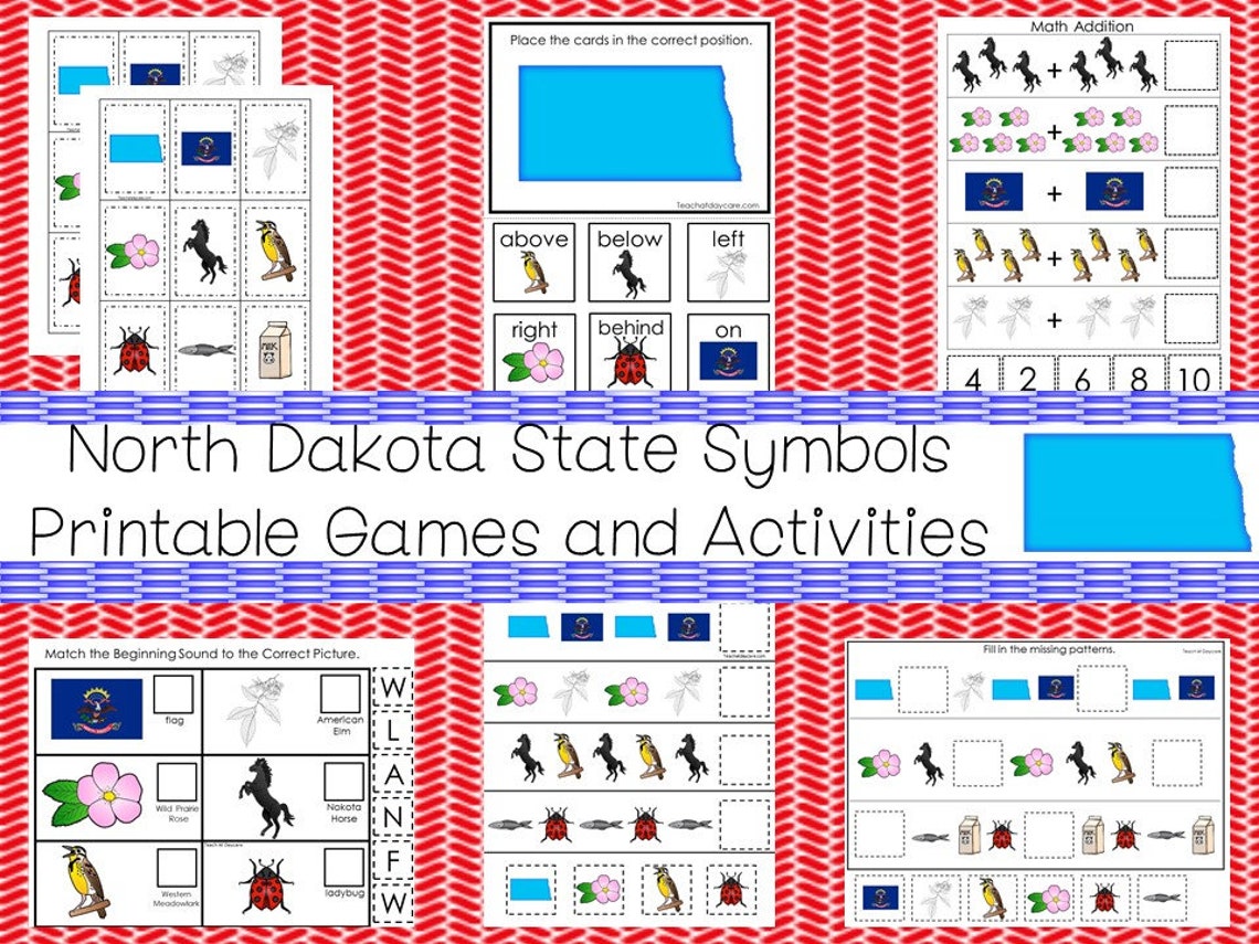 30 North Dakota State Symbols Themed Learning Games Download. | Etsy