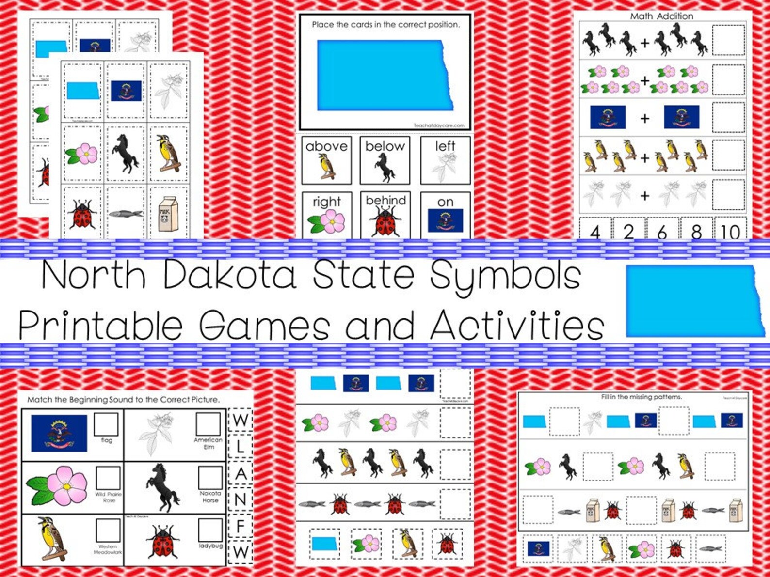 30 North Dakota State Symbols Themed Learning Games Download. | Etsy