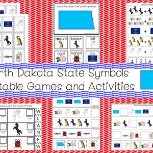 30 North Dakota State Symbols Themed Learning Games Download. ZIP File ...