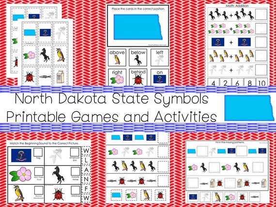 30 North Dakota State Symbols Themed Learning Games Download. | Etsy