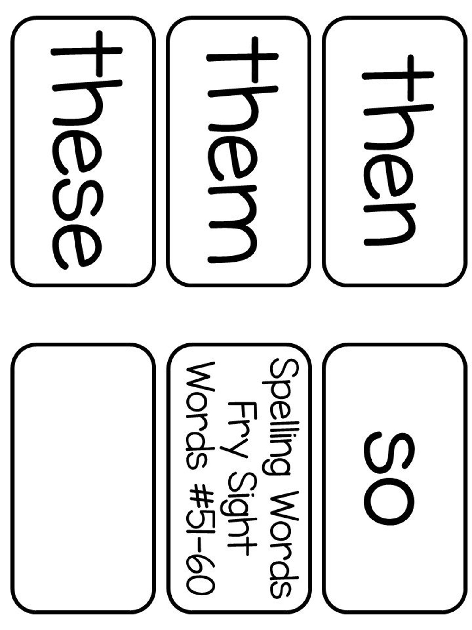 Fry First Hundred Words 51-60 Single Week Spelling Unit. | Etsy