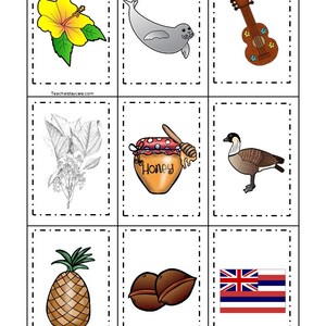 30 Hawaii State Symbols Themed Learning Games Download. ZIP File ...