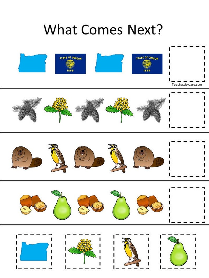 30 Oregon State Symbols Themed Learning Games Download. ZIP | Etsy
