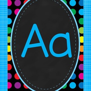26 Printable Chalkboard Brights Alphabet Posters. 8x10 Classroom ...