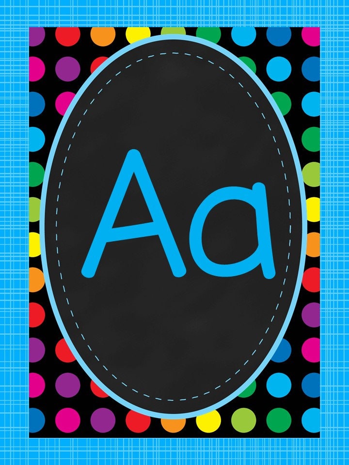 26 Printable Chalkboard Brights Alphabet Posters. 8x10 | Etsy