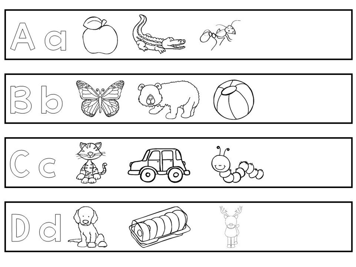 26 Printable Alphabet Bracelets. Preschool-kdg Phonics. | Etsy