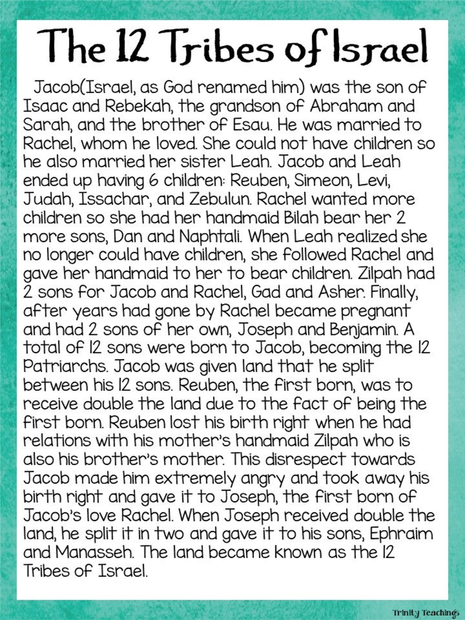 The 12 Tribes of Israel Activity and Worksheet Packet. Color and Black ...