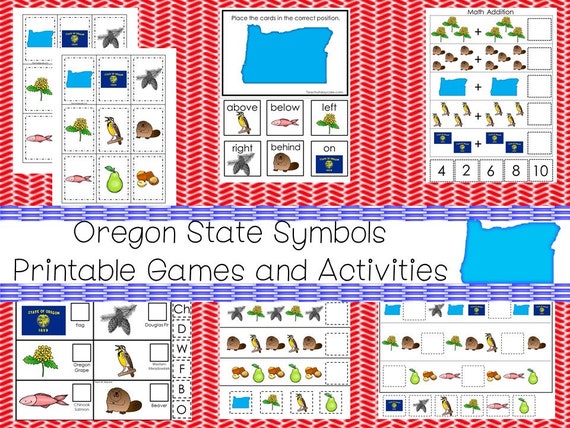 30 Oregon State Symbols Themed Learning Games Download. ZIP | Etsy