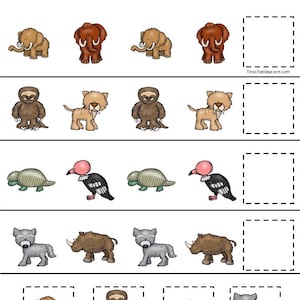 30 Printable Ice Age Animals Preschool Educational Games Download ...